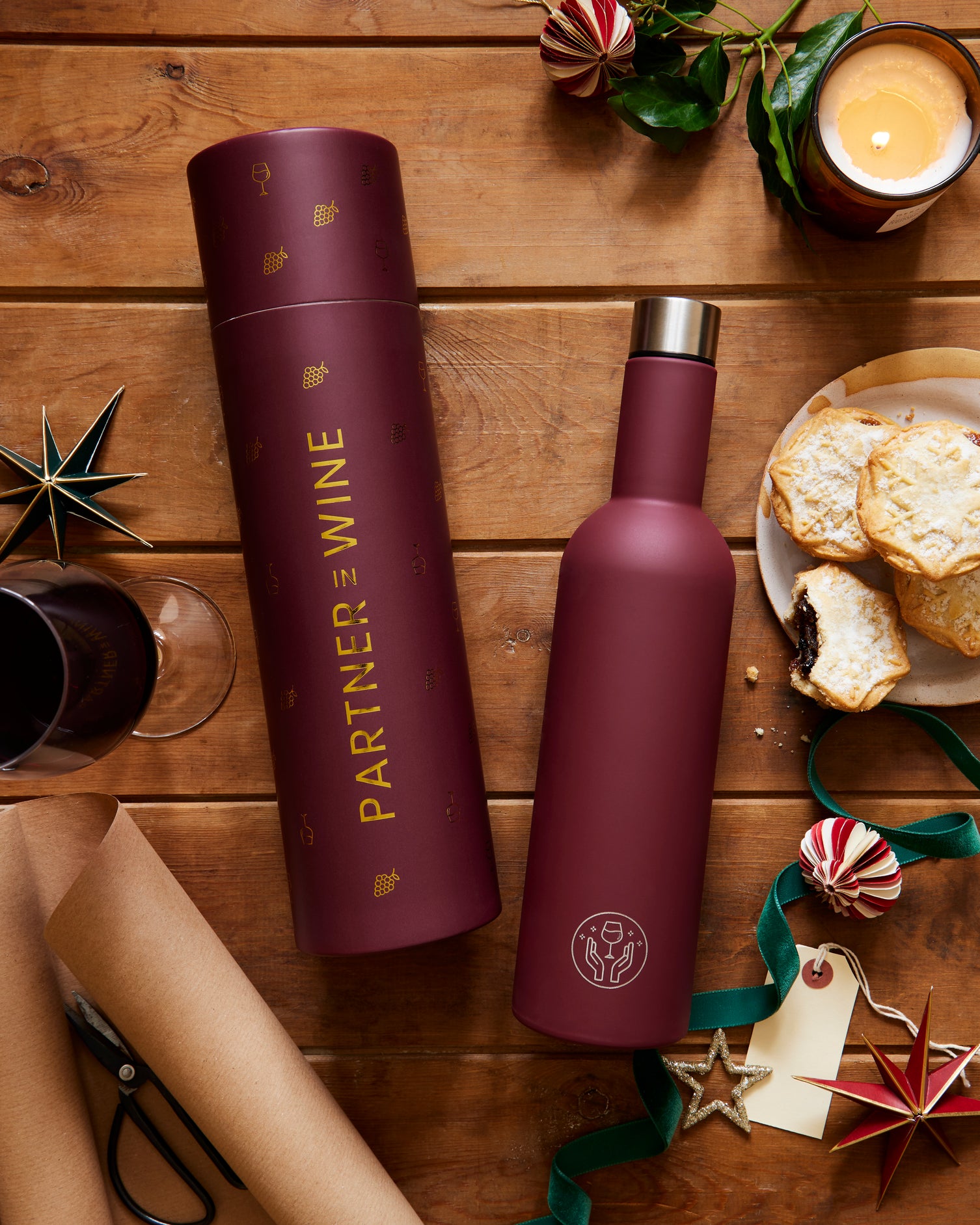 Burgundy Insulated Wine Bottle | Partner in Wine